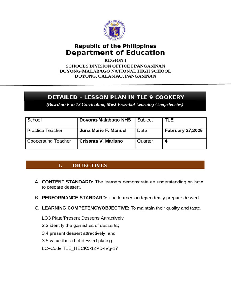 Dessert Plating for Students | PDF | Desserts | Cakes