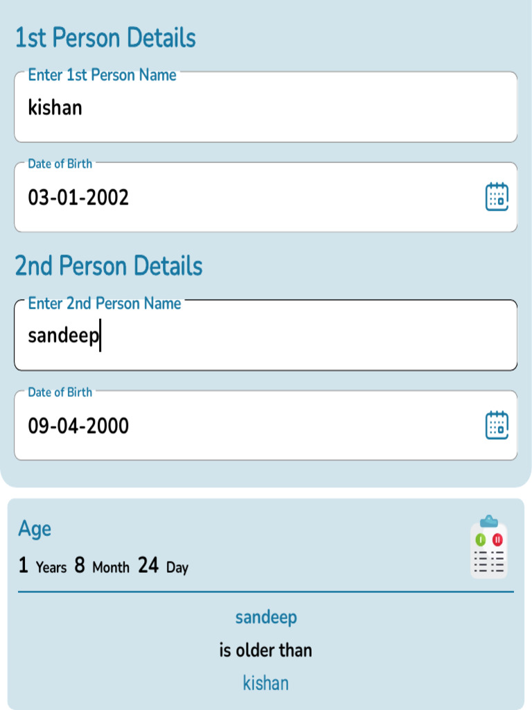 Age Comparison: Sandeep vs Kishan | PDF