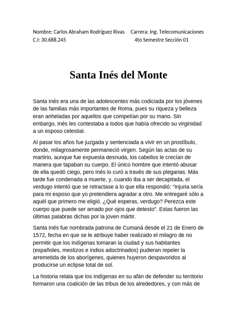 Historia de Santa Ines Del Monte | PDF