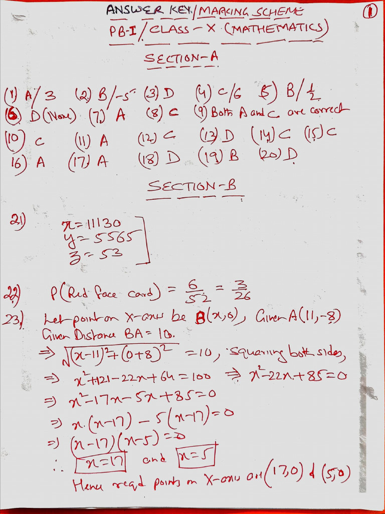PB 1 Class 10 Maths | PDF