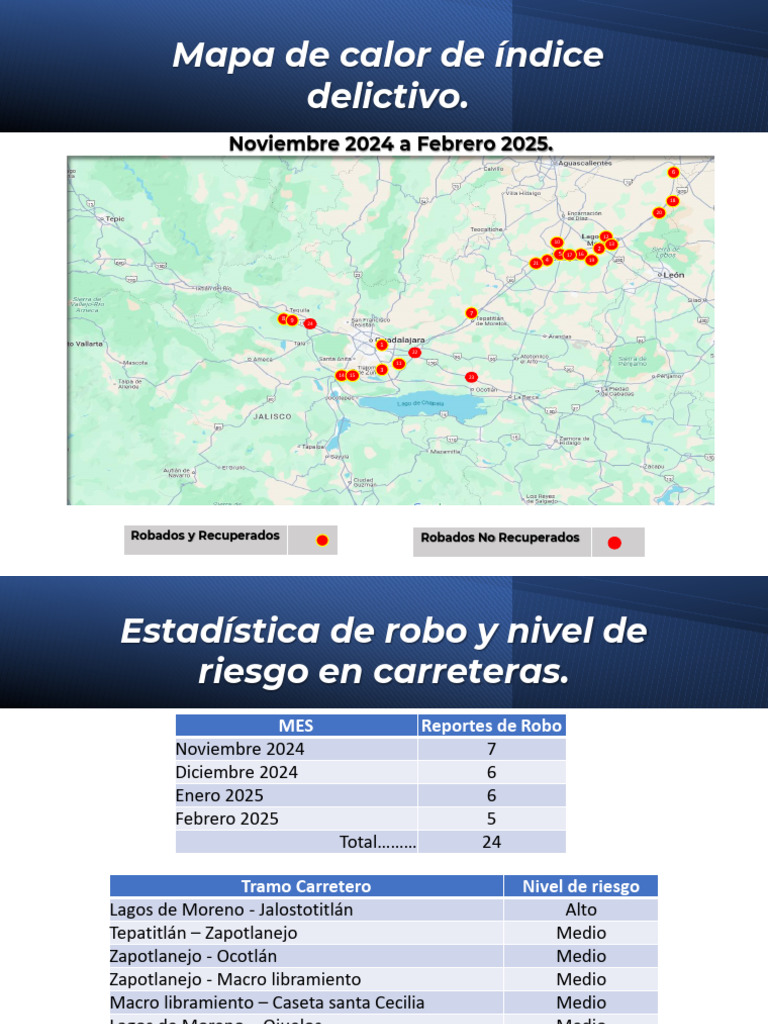 Mapa de Calor Delictivo 2024-2025 | PDF