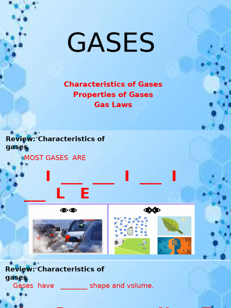 Understanding Gas Properties and Laws | PDF | Gases | Pressure