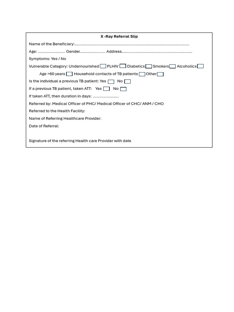 X-Ray Referral Slip - Revised | PDF