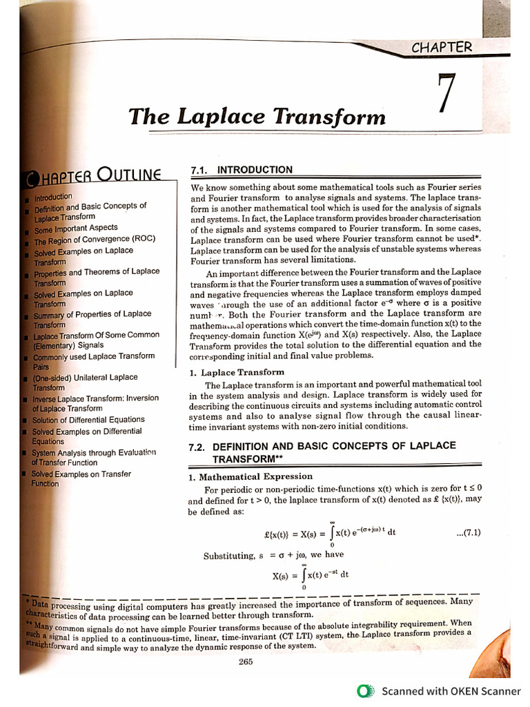Signal and System Laplace Transform | PDF