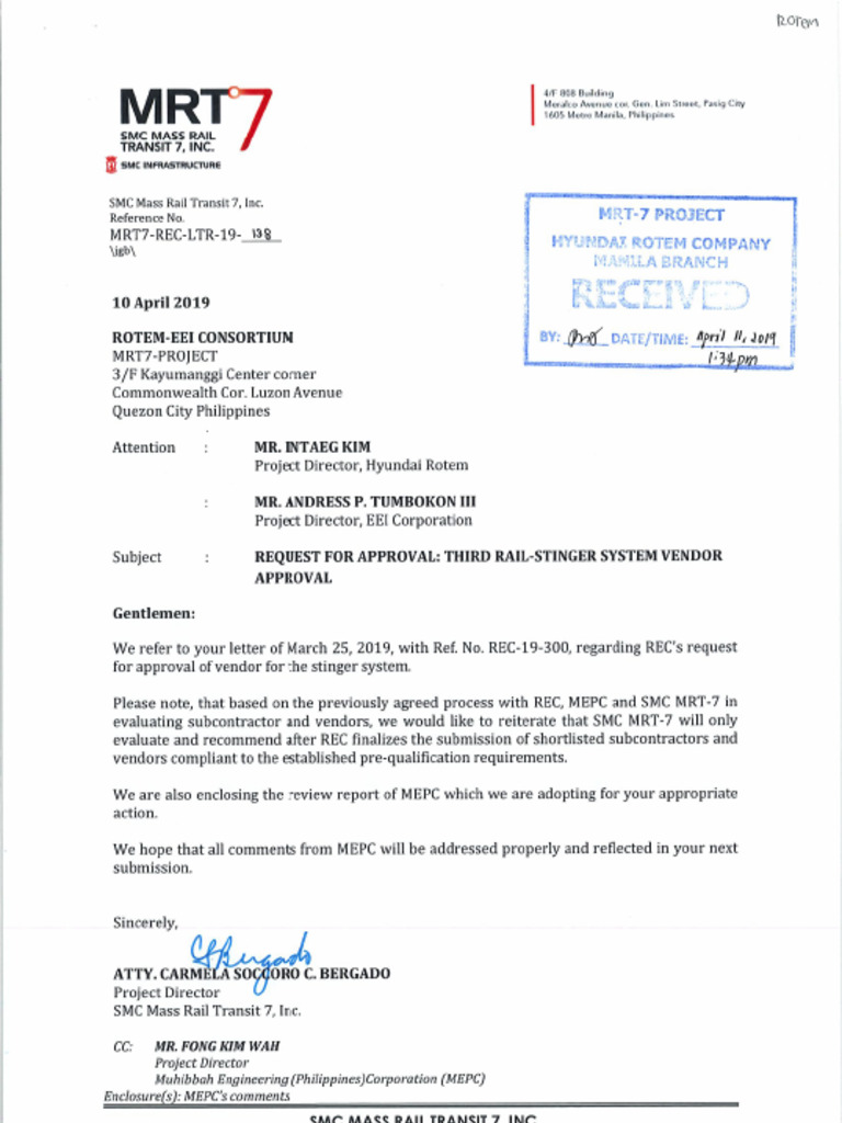 20190411-MRT7-REC-LTR-19-138 RFA Third Rail-Stinger System Vendor ...