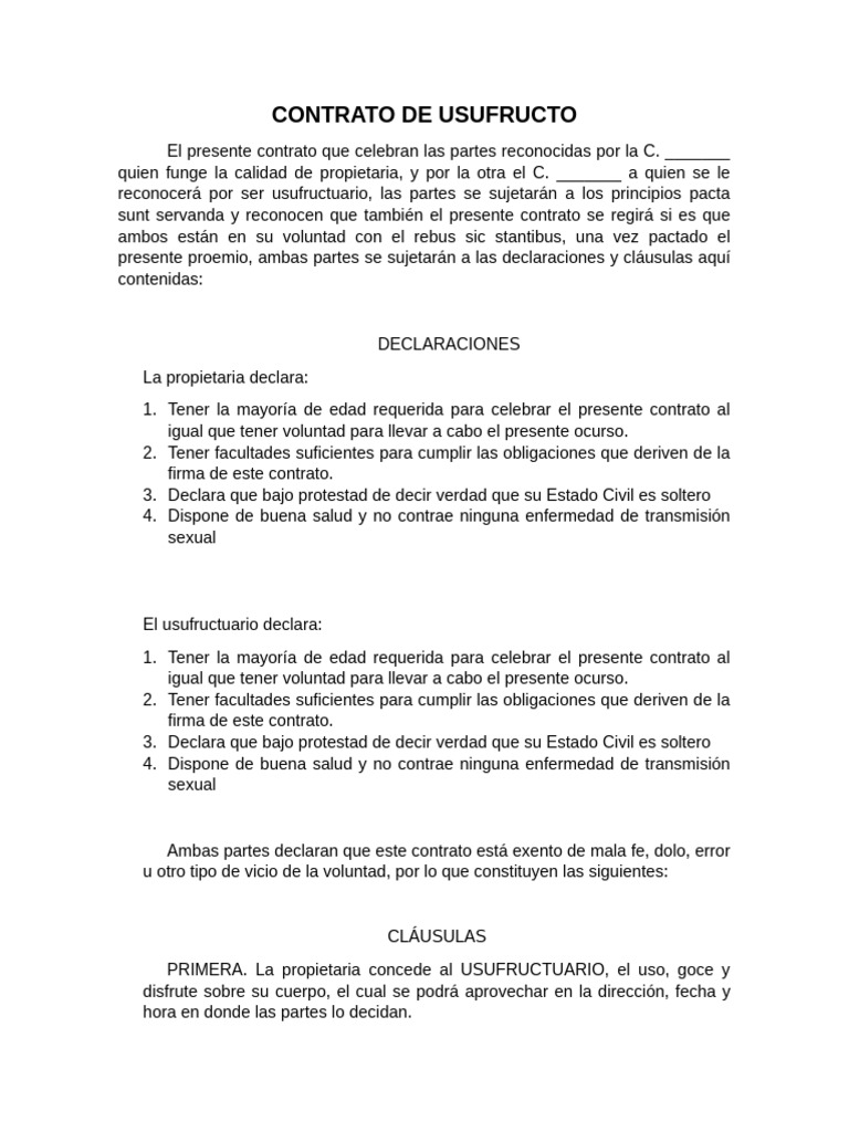 Contrato de Usufructo | PDF | Justicia | Crimen y violencia