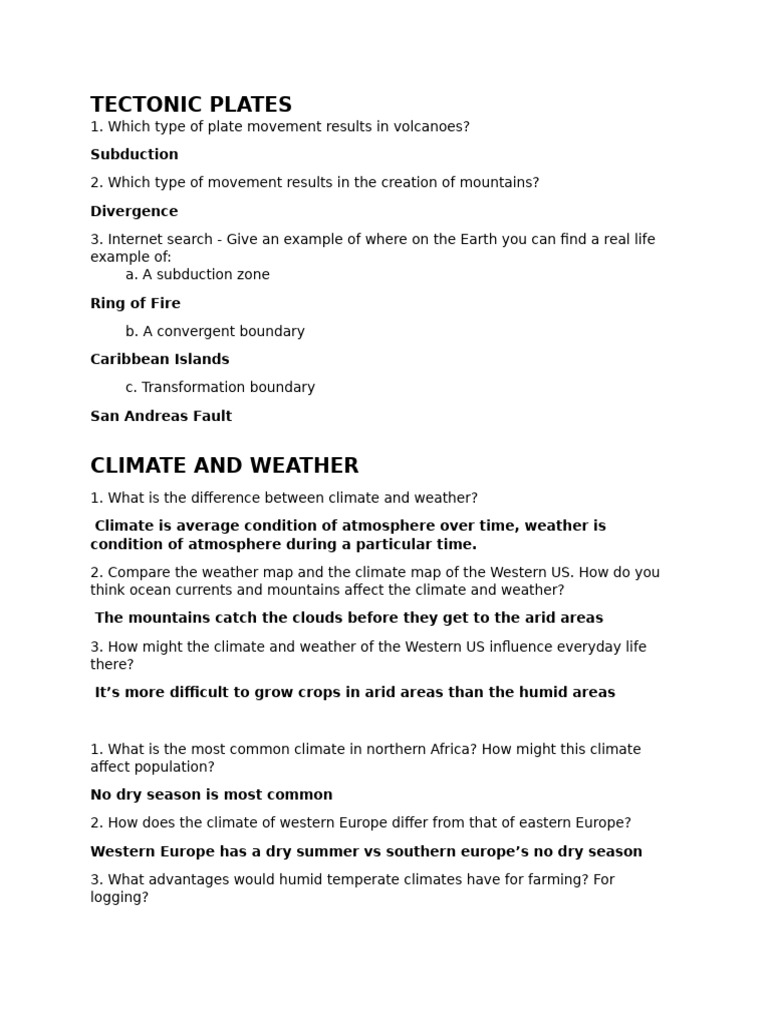 Tectonic plates + Climate and weather_Geography | PDF