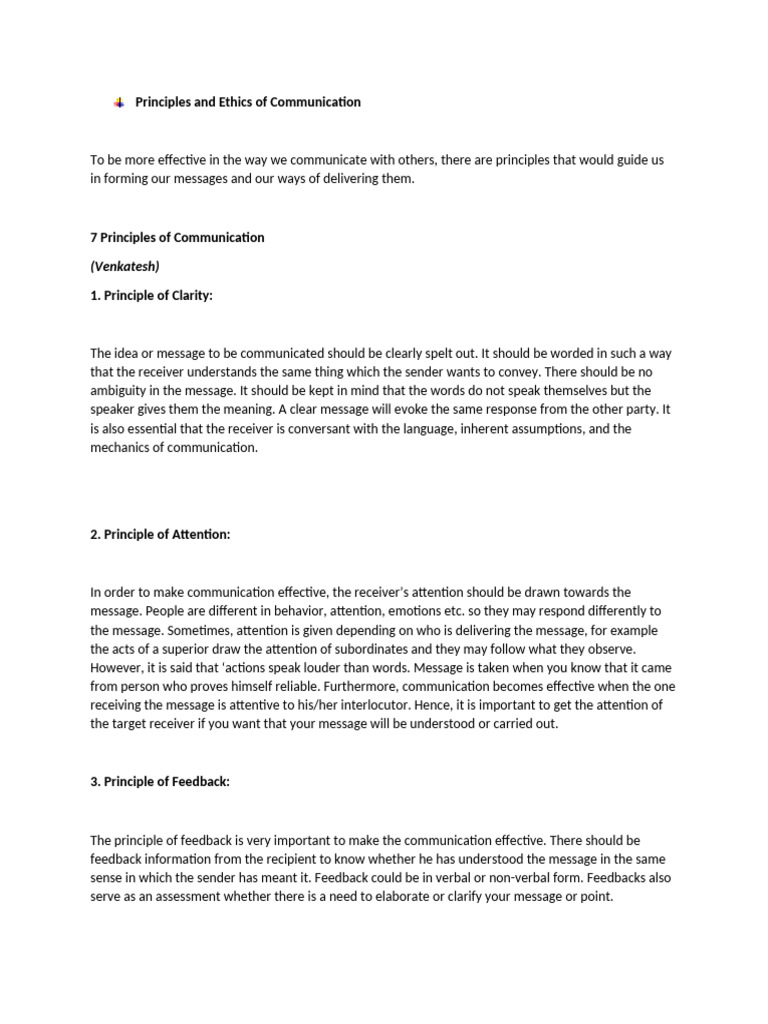 Principles of Communication | PDF | Communication | Nonverbal Communication