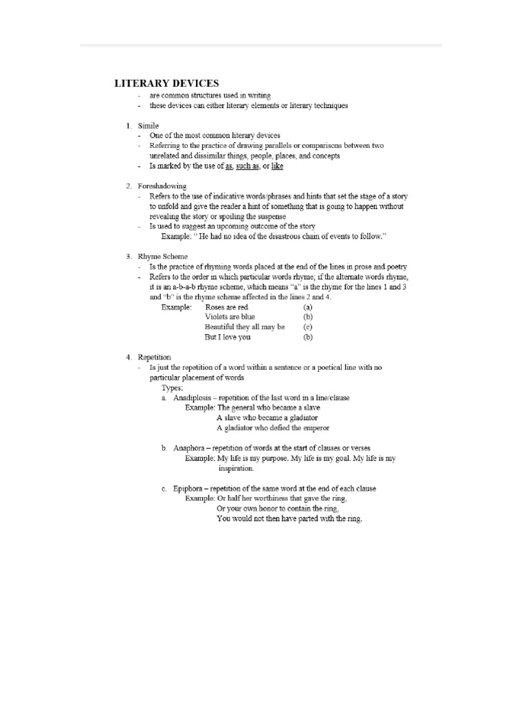 Literary Devices | PDF
