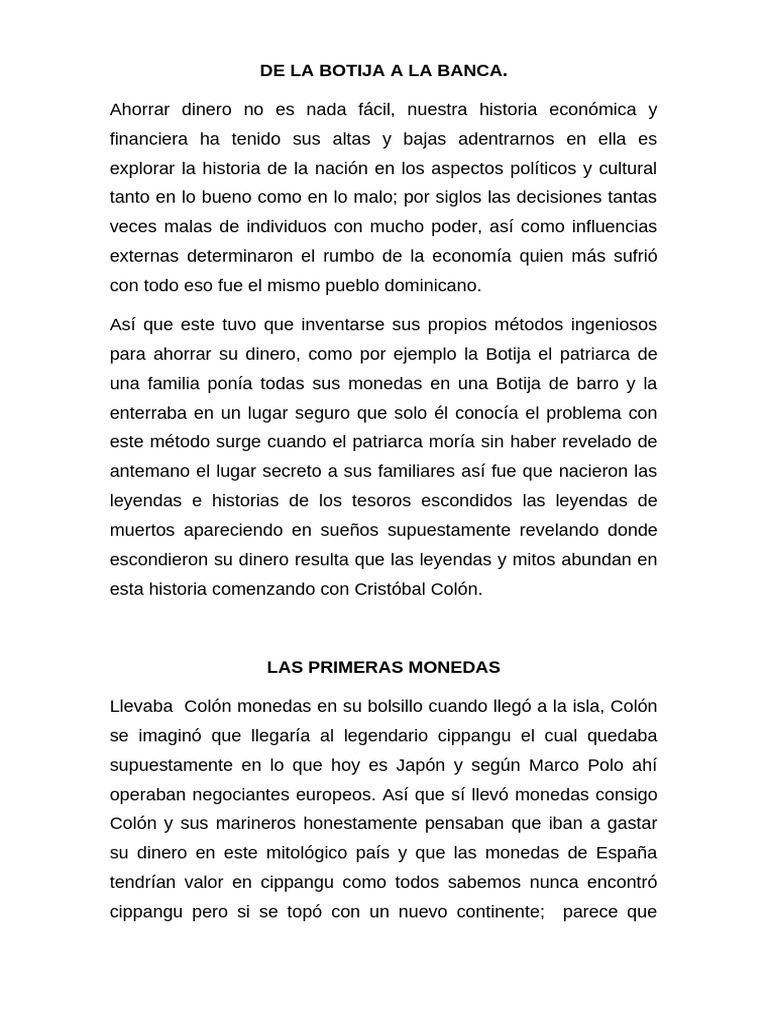 De La Botija A La Banca | PDF | Dinero | Monedas