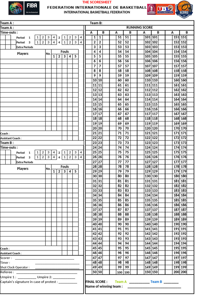 SCORESHEET 2 | PDF | Referee | Sports