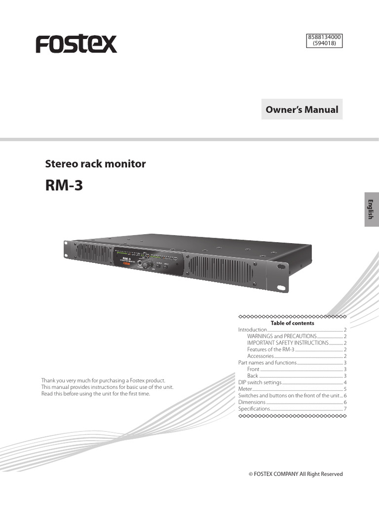 RM-3 Monitor User Guide | PDF | Ac Power Plugs And Sockets | Decibel