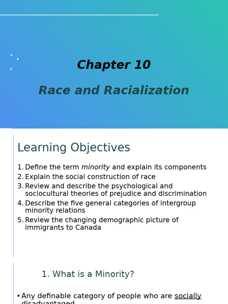 Chapter 10 Race and Racialization1 | PDF | Minority Group | Prejudices