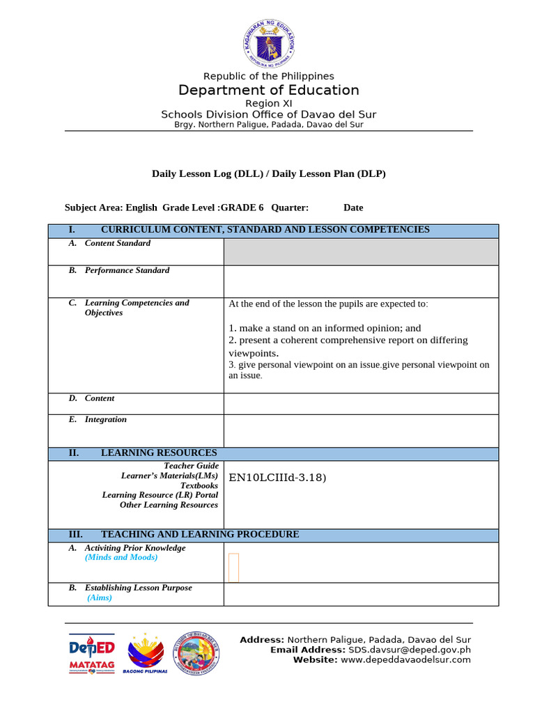 Lesson Plan 3rd | PDF | Lesson Plan | Curriculum
