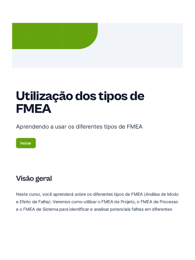 Tipos de FMEA: Guia Prático e Eficaz | PDF | Qualidade (negócios) | Custo