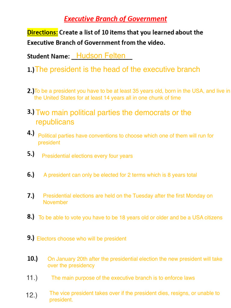 Executive Branch | PDF