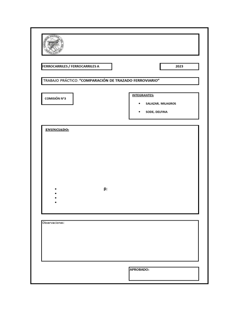 Informe TP11 | PDF | Pendiente | Transporte ferroviario
