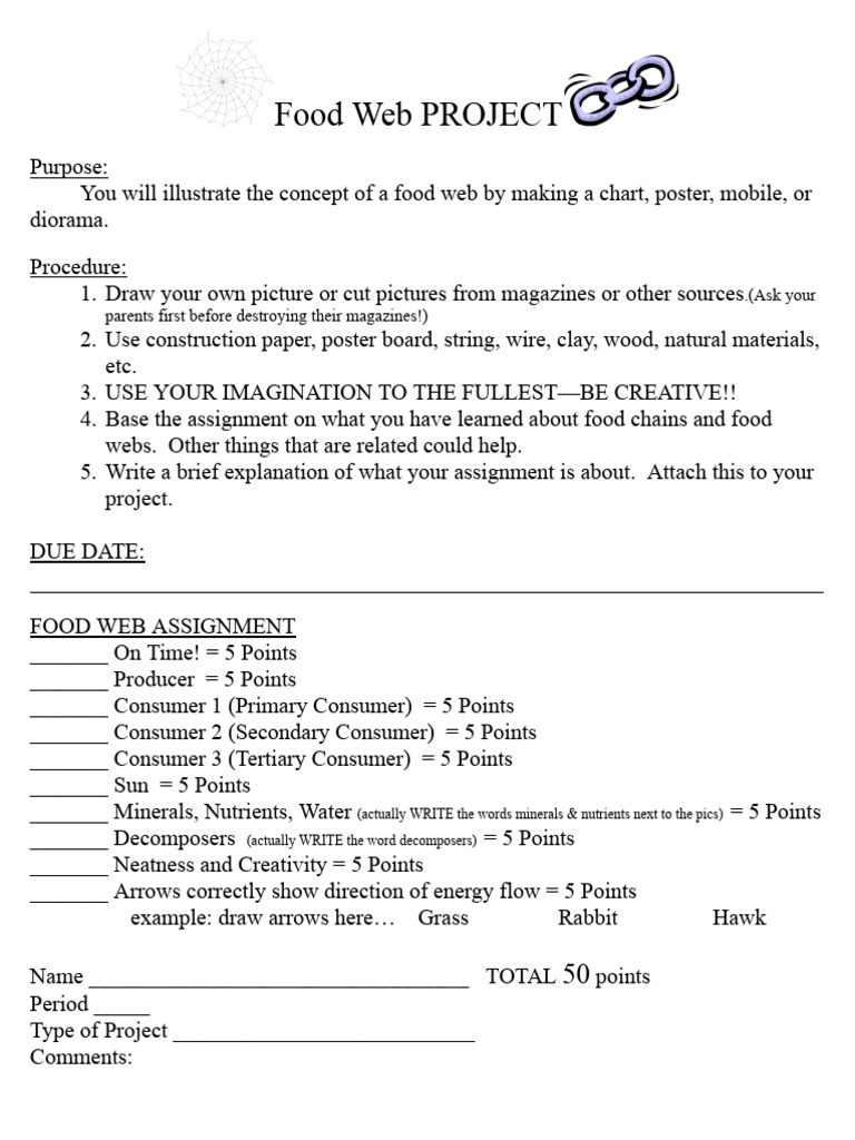 Copy of Food Web PROJECT.docx | PDF