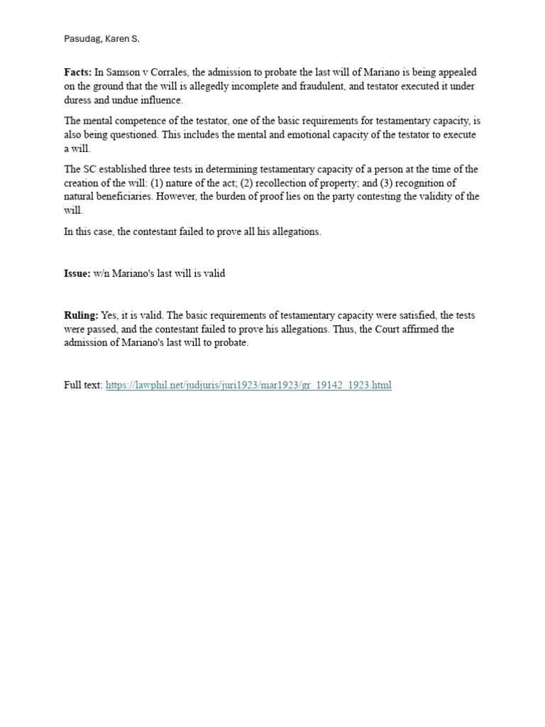 Samson V Corrales | PDF