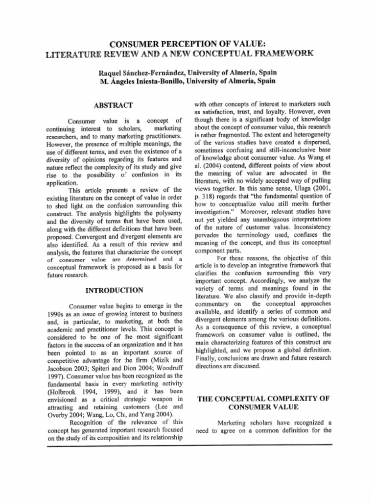 Consumer Perception of Value | PDF