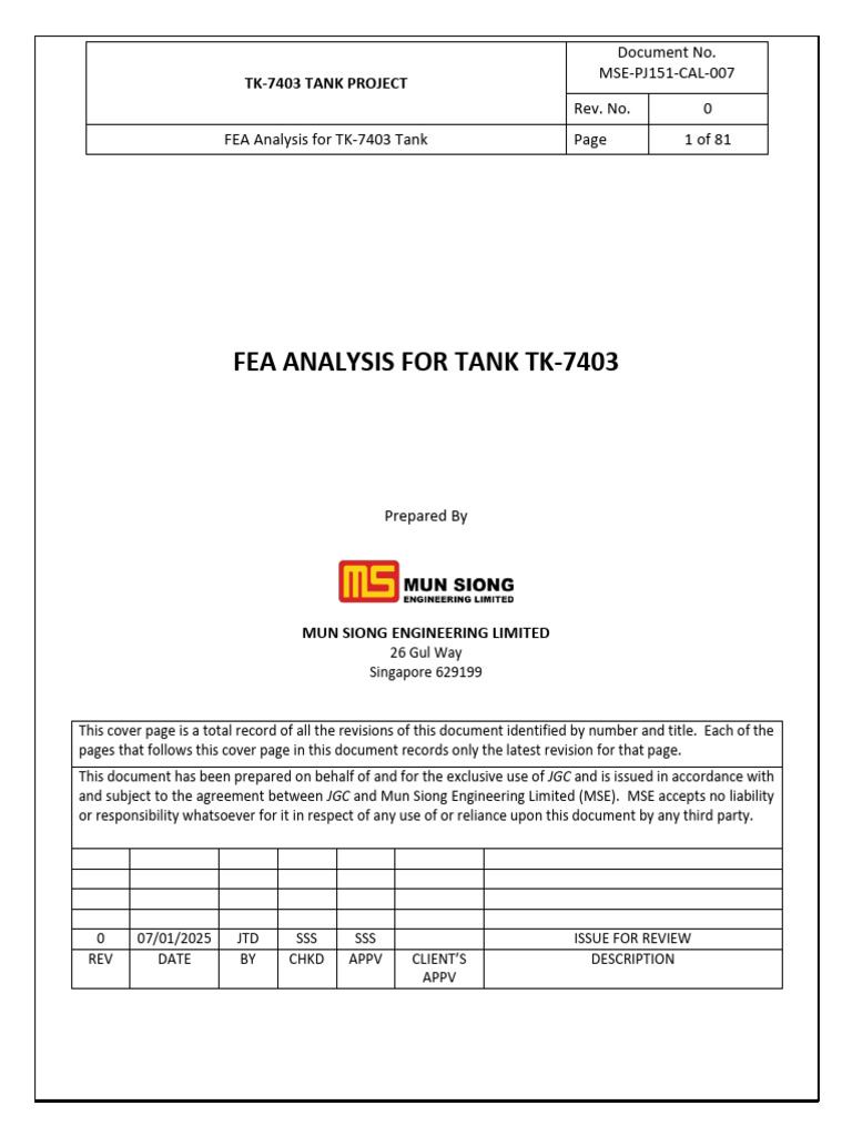 FEA Analysis of TK-7403 Tank Buckling | PDF | Mechanical Engineering ...