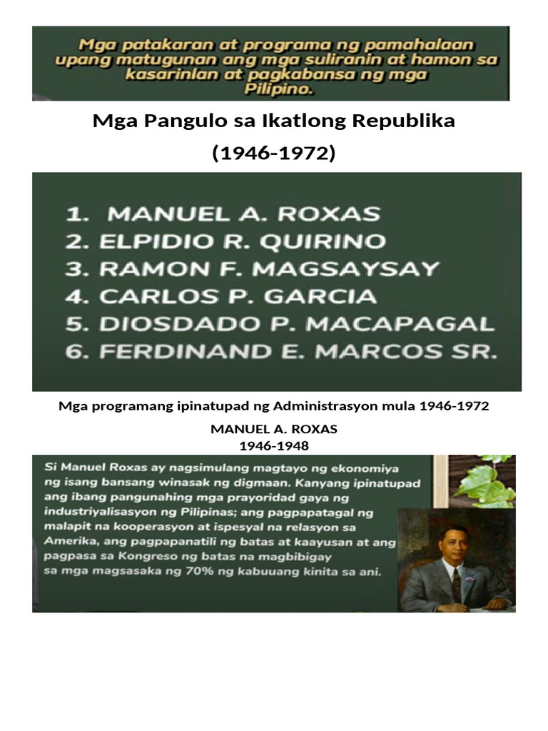 AP-Mga Pangulo Sa Ikatlong Republika | PDF