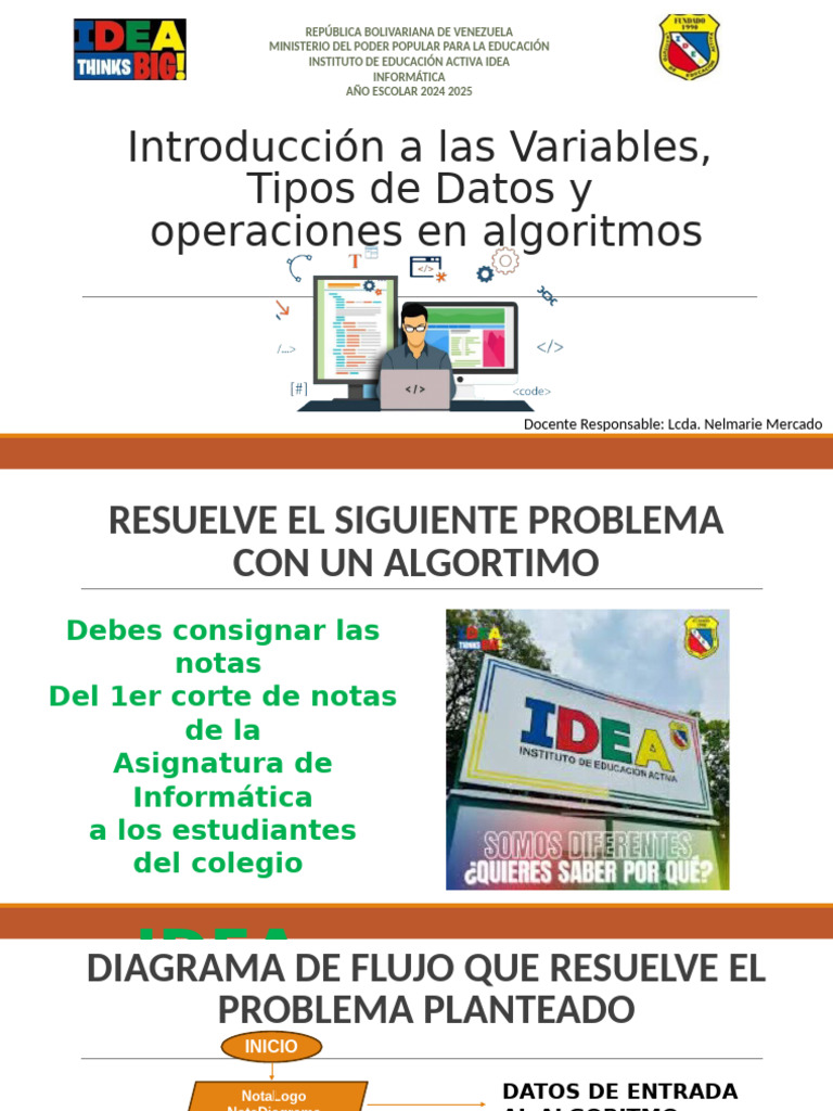 Algoritmos: Variables y Operaciones | PDF | Tipo de datos | Algoritmos