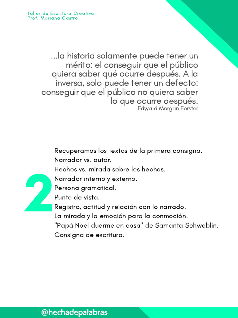 Técnicas de Narración en Escritura Creativa | PDF | Escritores