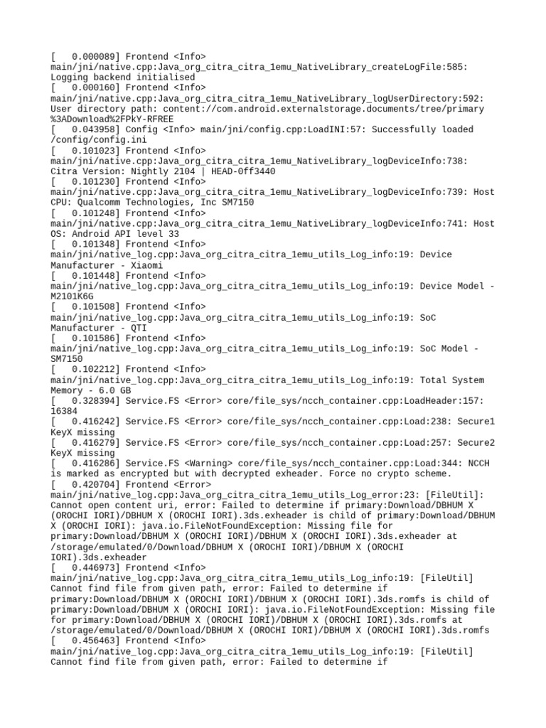 citra_log | PDF | Operating System Technology | Software