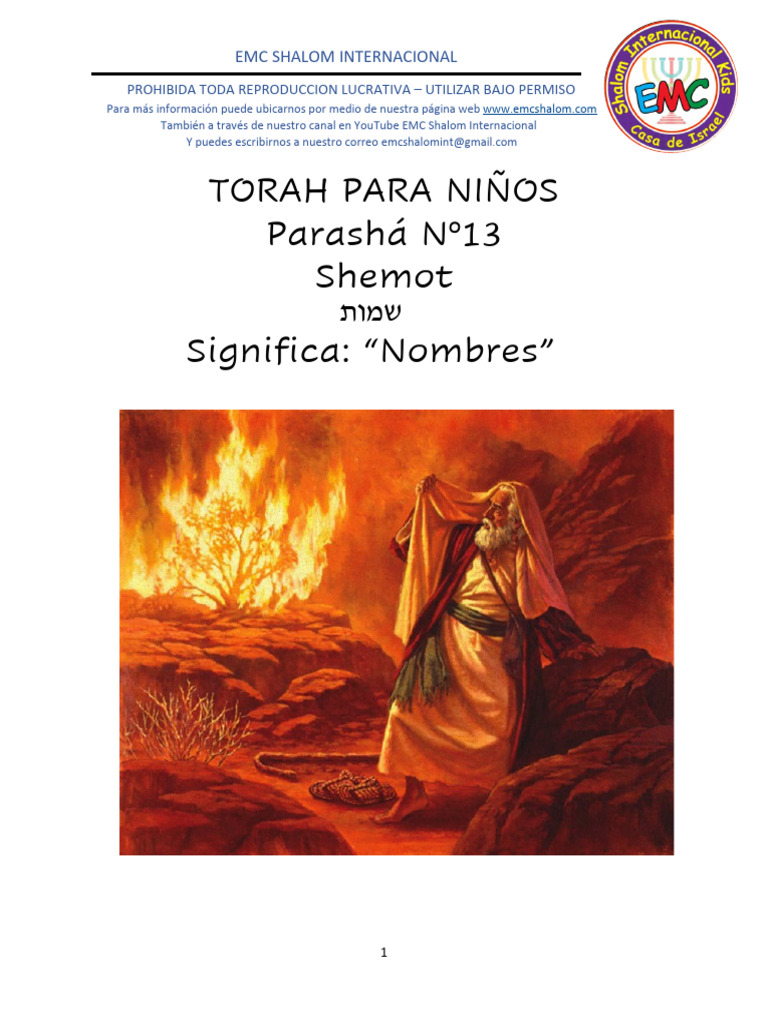 Parasha Shemot 13 Nin - Os 6-10 An - Os 5784 | PDF | Judios y judaísmo | Contenido bíblico