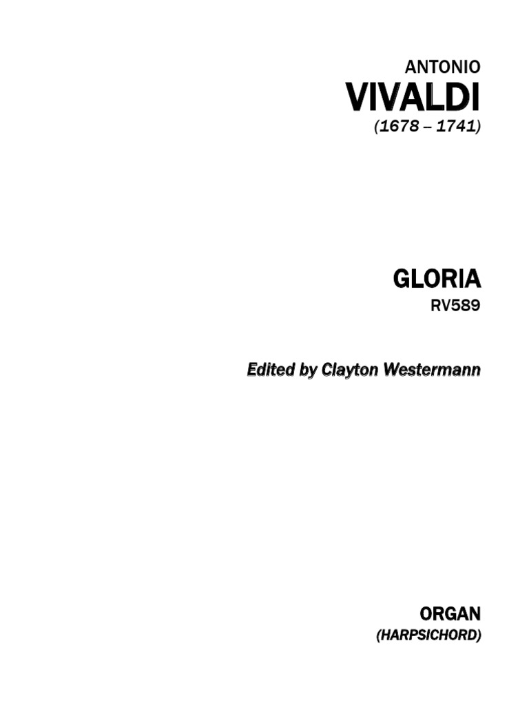 Gloria RV 589 Organ | PDF