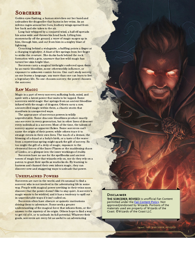 Class - Sorcerer (Revised) | PDF | Dungeons & Dragons | Gary Gygax Games
