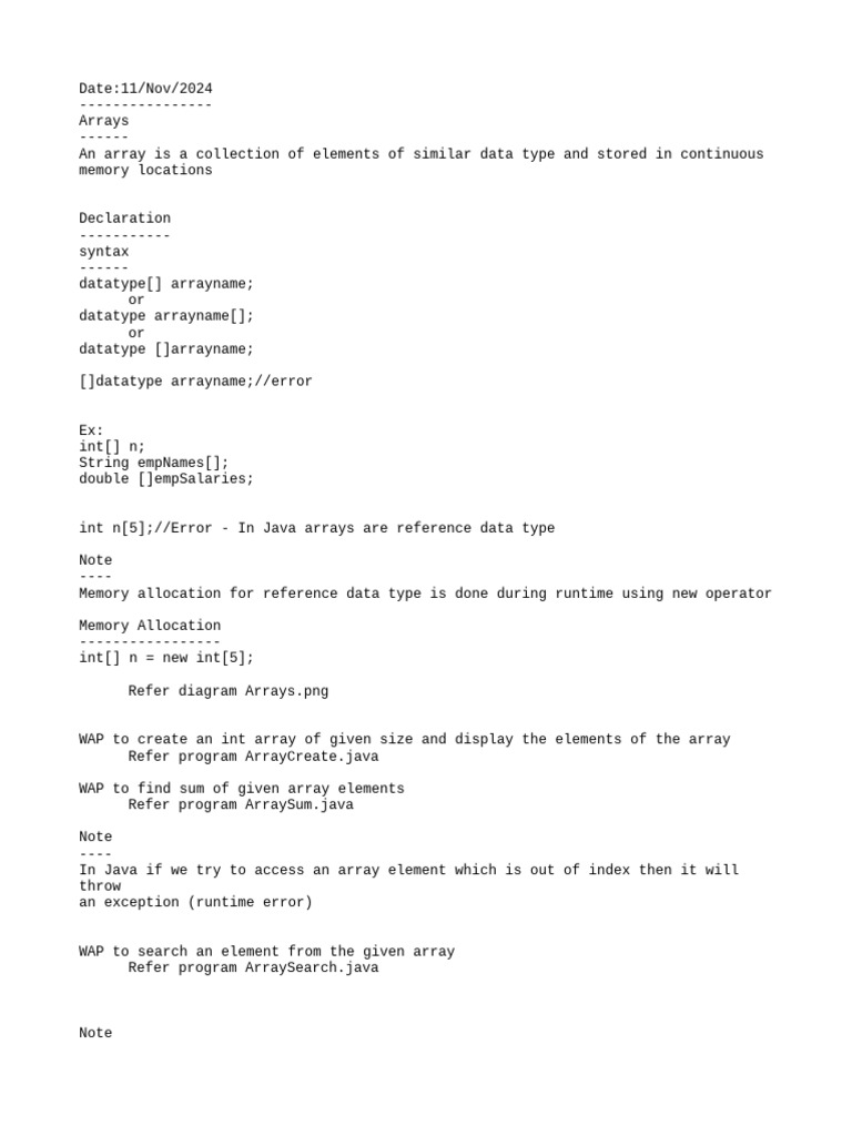 Arrays - 11-Nov-2024 | PDF