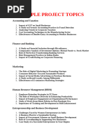 Top 15+ B.Com Final Year Project Topics and Ideas | PDF | Corporate ...