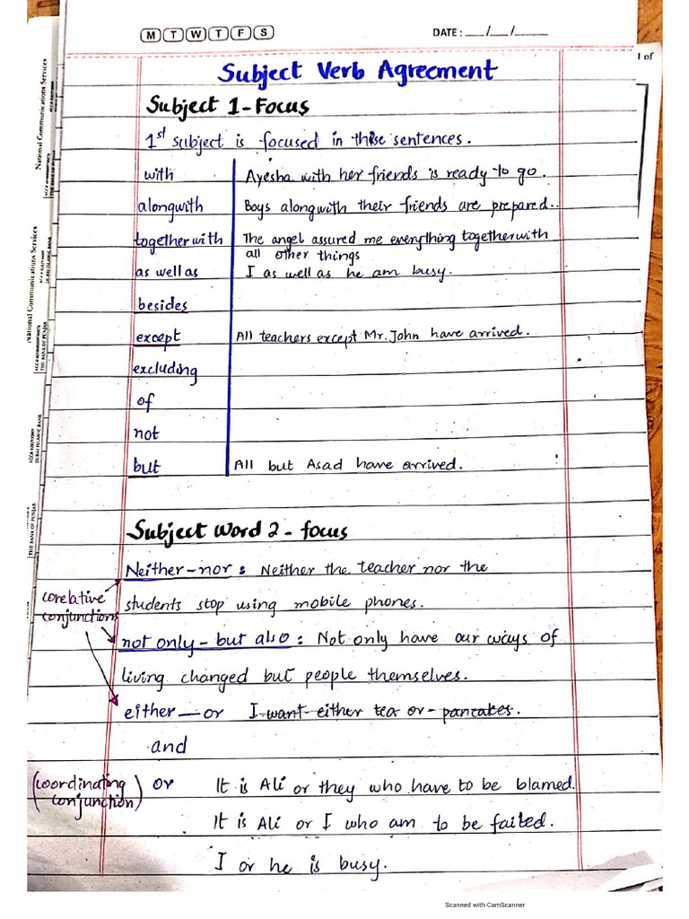 Subject Verb Agreement | PDF