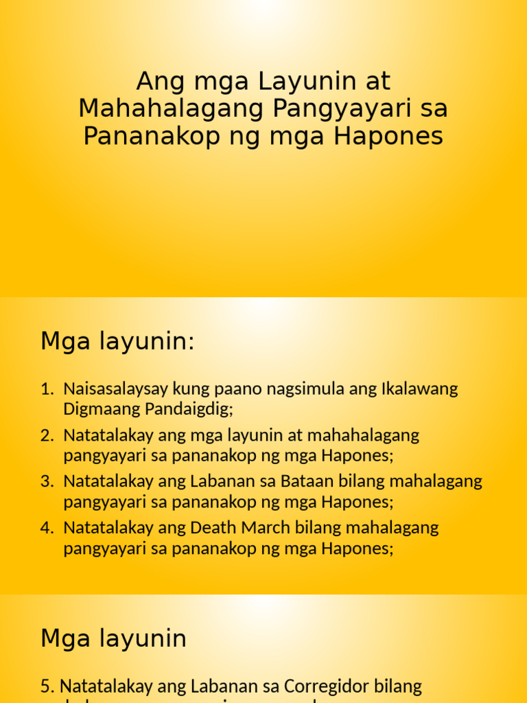 Q2 - Ang Mga Layunin at Mahahalagang Pangyayari Sa Pananakop NG Mga ...