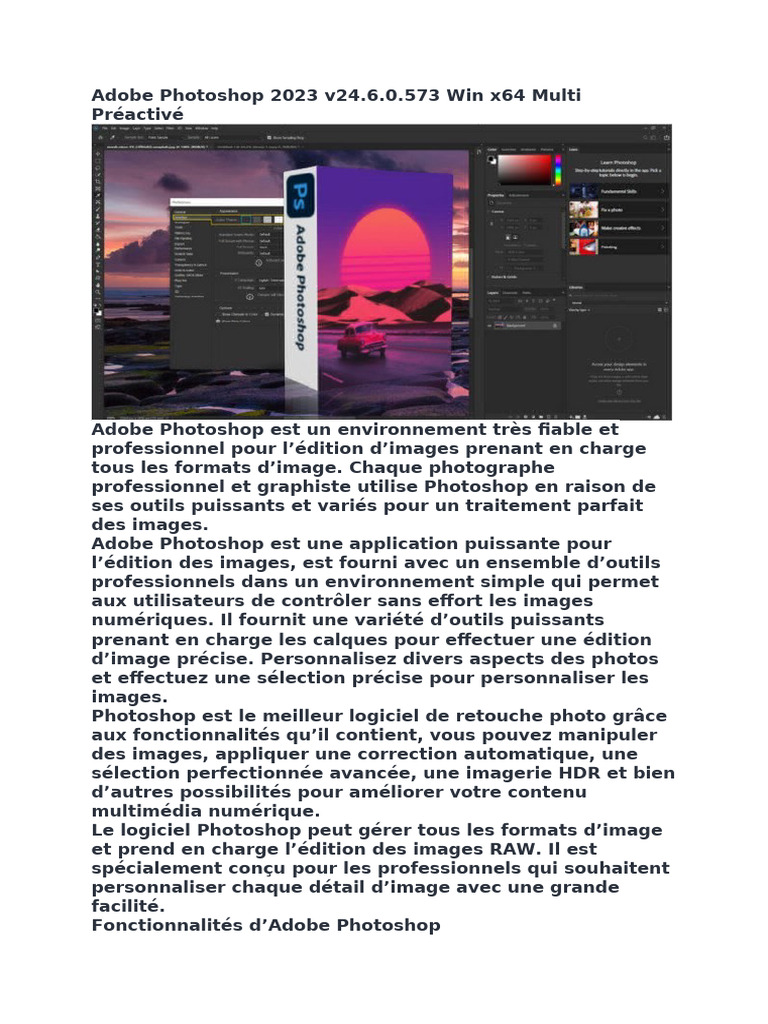 Photoshop 2023 v24 Préactivé pour Windows | PDF | RAW (format d'image ...