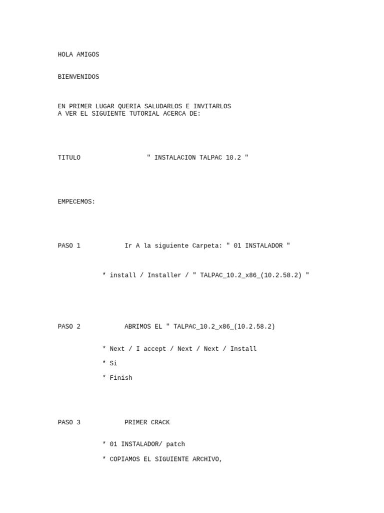 Instalacion Del Talpac | PDF