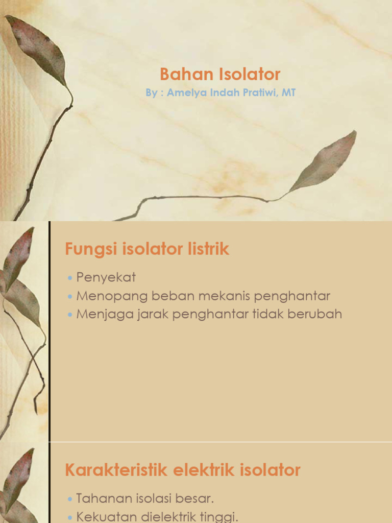 Jenis dan Karakteristik Bahan Isolator | PDF