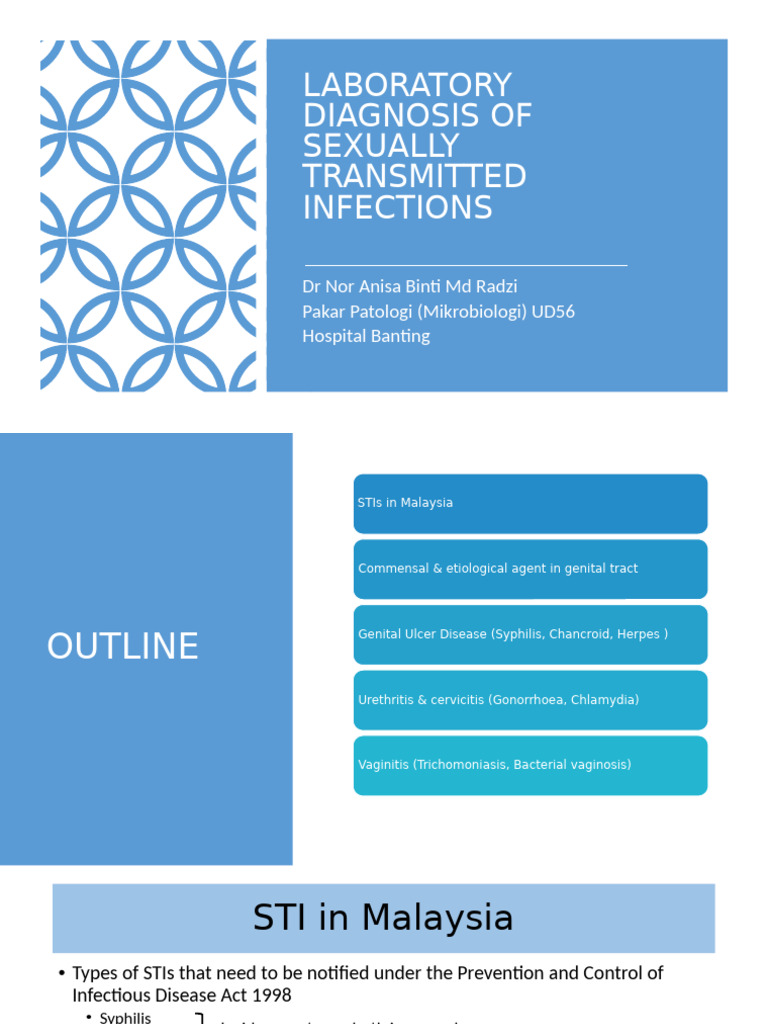 LABORATORY DIAGNOSIS OF STI - Dr Anisa Radzi 2024 | PDF | Sexually ...