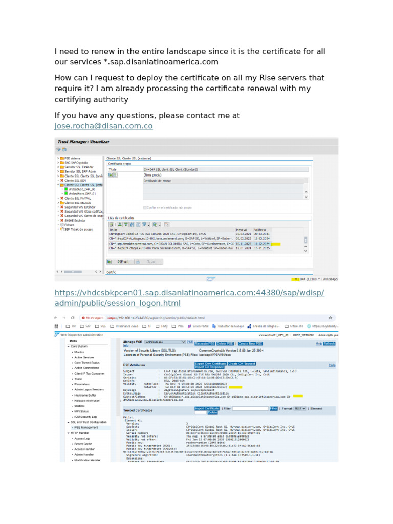 Renewing SAP Certificate Guide | PDF