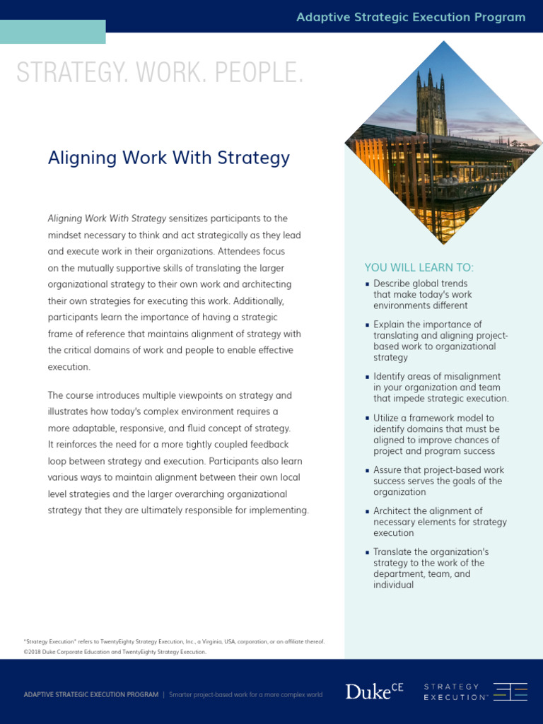 Aligning Work With Strategy | PDF | Cognition | Business