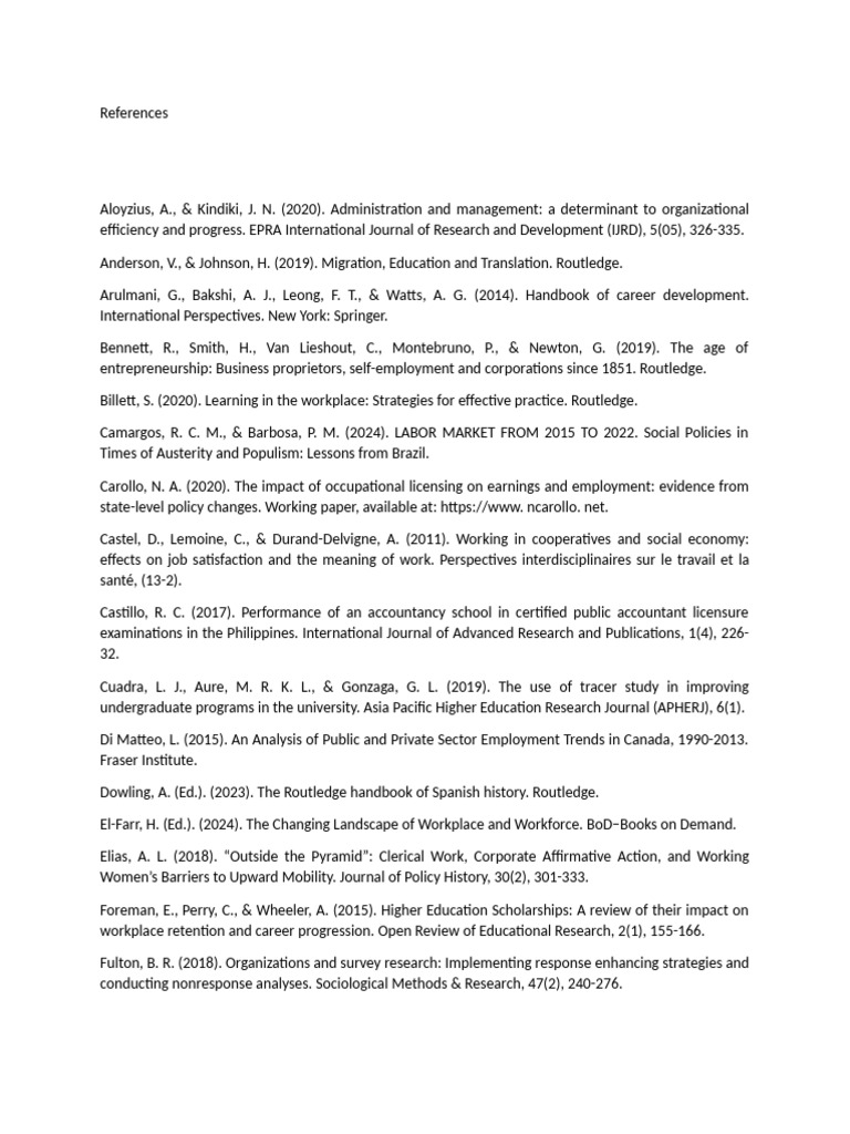 References Results and Discussion | PDF | Employment | Business