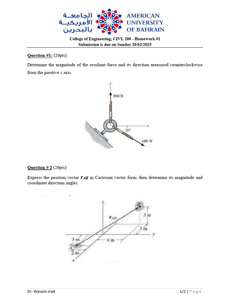 Homwork_1_CIVL200 | PDF