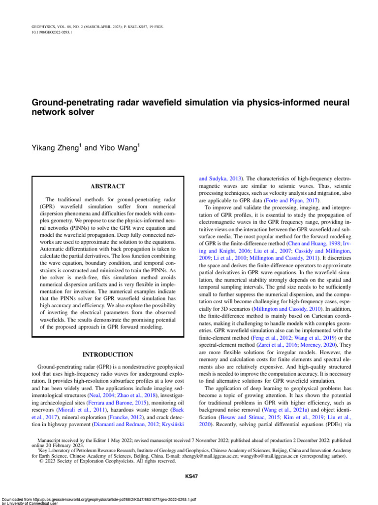 Ground-Penetrating Radar Wavefield Simulation Via Physics-Informed Neural Network Solver | PDF ...