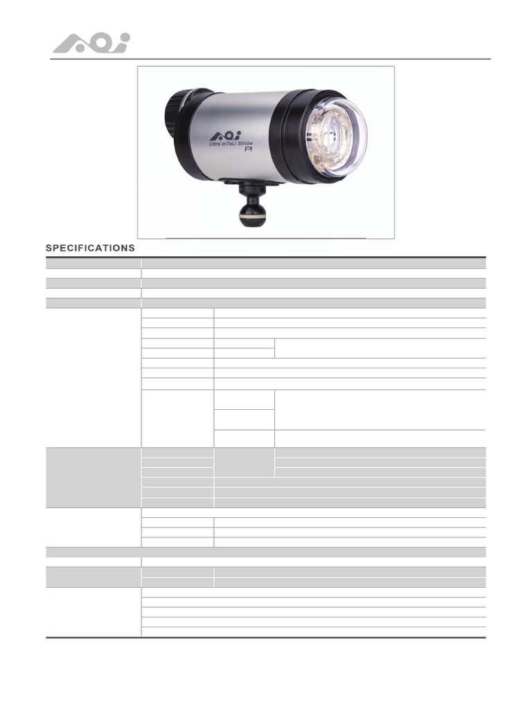 AOI UIS-P1 Specifications | PDF | Flash (Photography) | Lithium Ion Battery