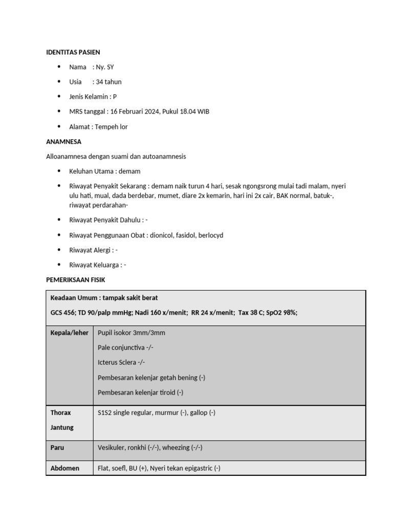 Laporan Kasus Syok Sepsis DD DSS EDIT | PDF