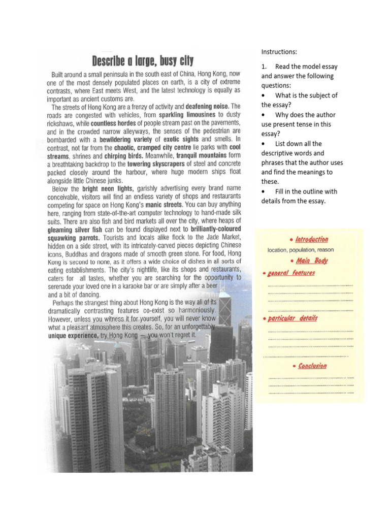 Describing Places Activity | PDF