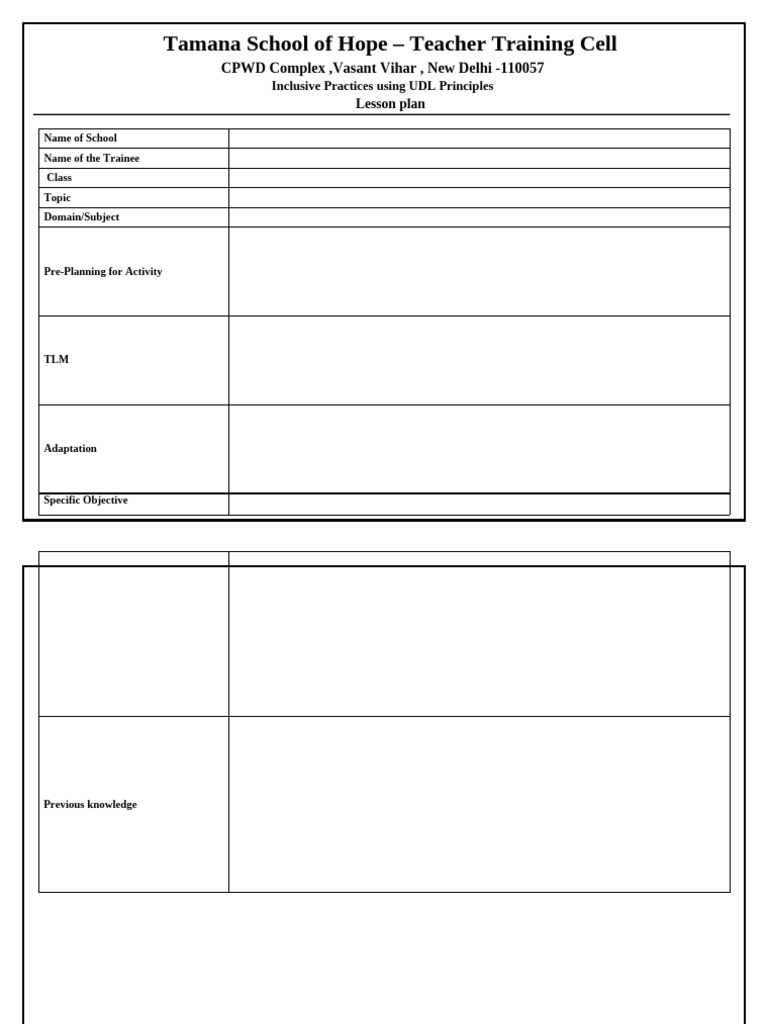 Lesson Plan (Udl) | PDF