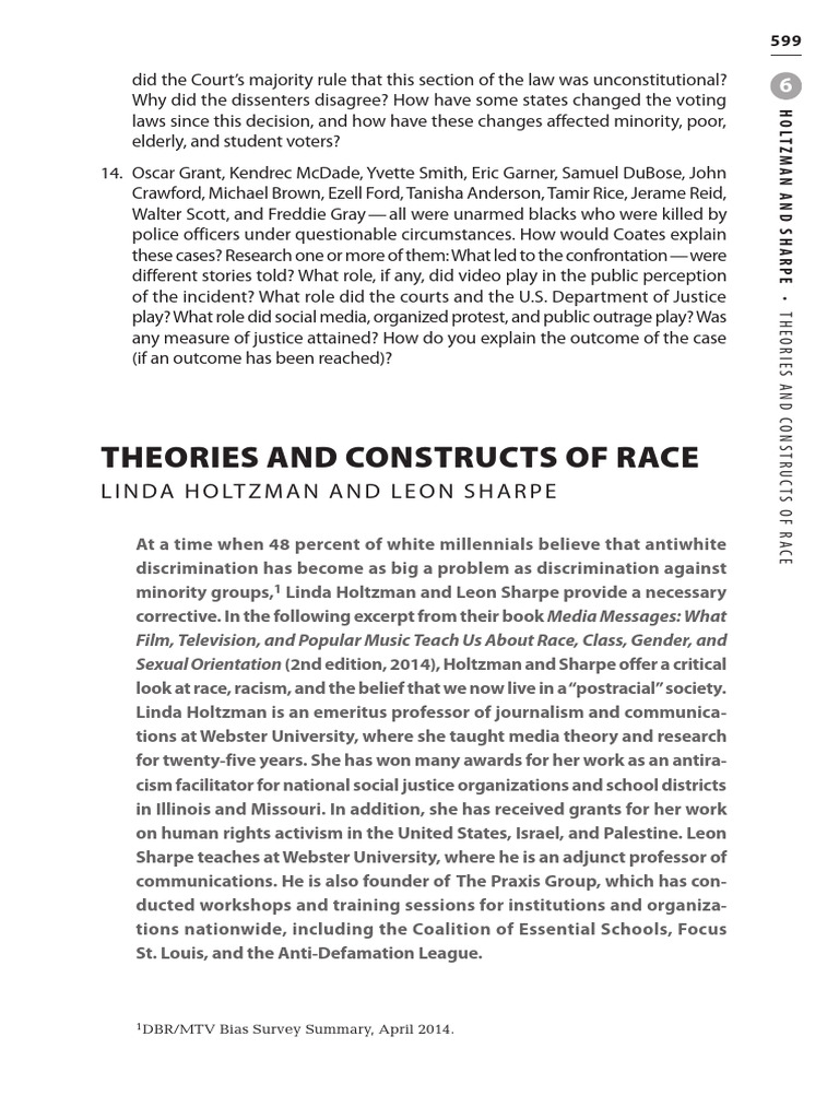 Theories and Constructs of Race Analysis | PDF | Race (Human ...